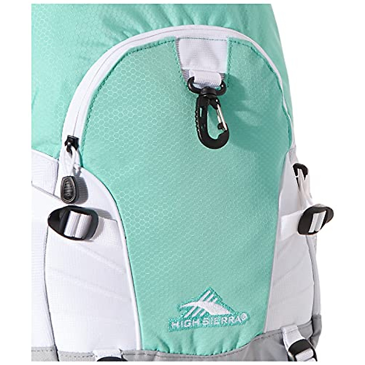 High Sierra Loop Backpack, Travel, or Work Bookbag with tablet sleeve, One Size, Aquamarine/White/Ash