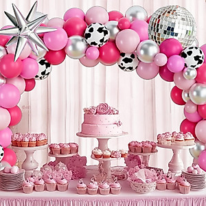 Party Inspo Same Cowboy Forever Bachelorette Decorations, Western Disco Cowgirl Bachelorette Party Decorations, Nashville Bridal Shower Decorations Fringe Curtain Balloon Pink Silver Black