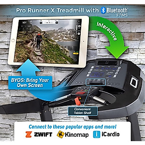 3G Cardio Pro Runner X Treadmill - Heavy Duty Home Construction - FreeSync FTMS Bluetooth Connectivity - Low 6.5" Step-up Height - Foldable Compact Storage - Orthopedic Belt - 350 lb Capacity
