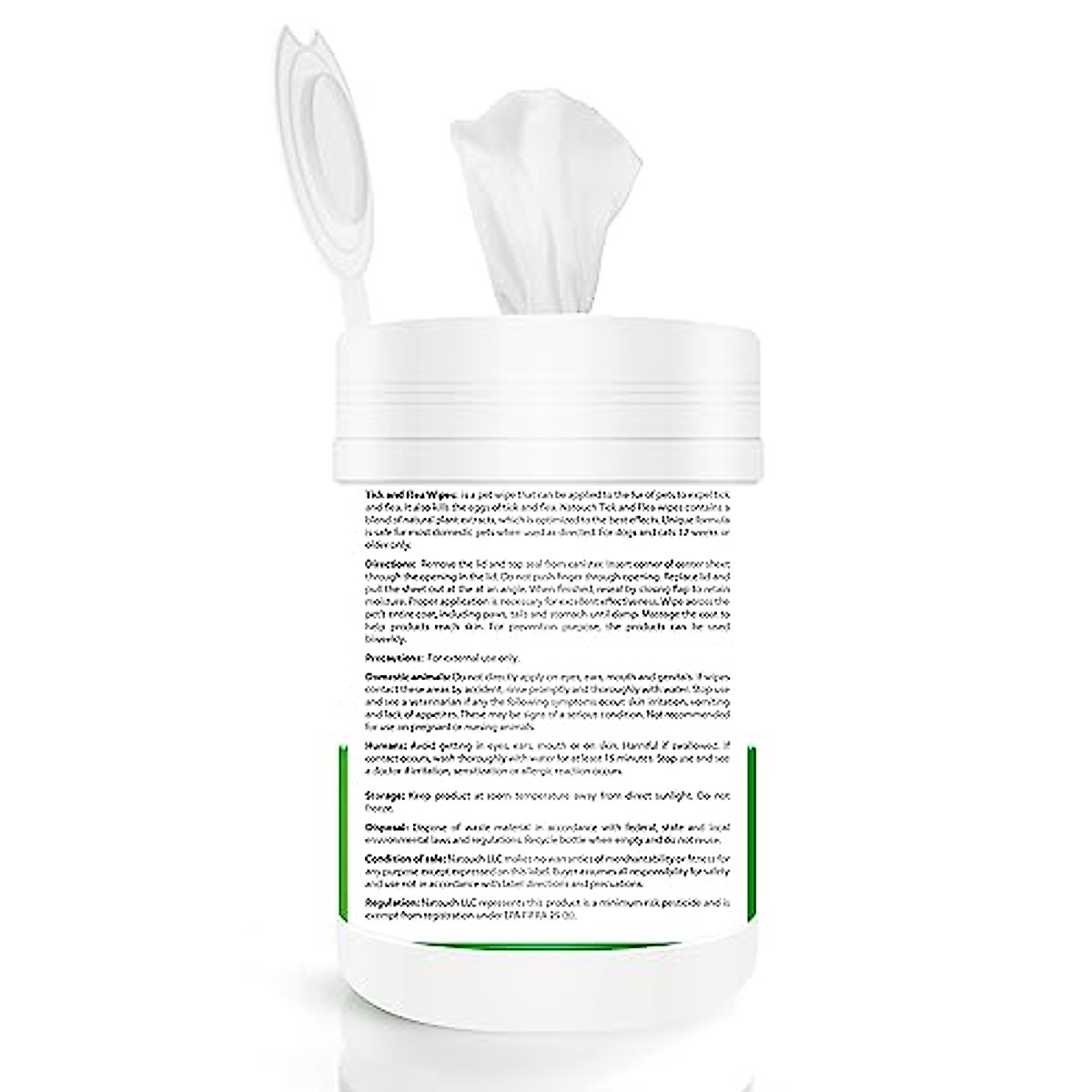 Natouch Flea and Tick Wipes for Dogs & Cats, Dog Flea and TIick Treatment Prevention Wipes, All Natural Grooming Wipes for Cleaning, Help with Ticks, Fleas, Eggs & Larvea, 160 Count