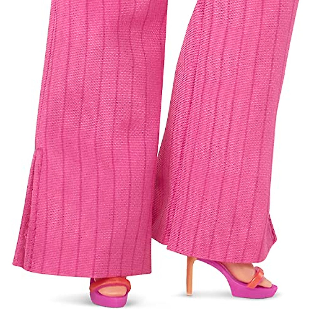 Barbie The Movie Doll, Gloria Collectible Wearing Three-Piece Pink Power Pantsuit with Strappy Heels and Golden Earrings