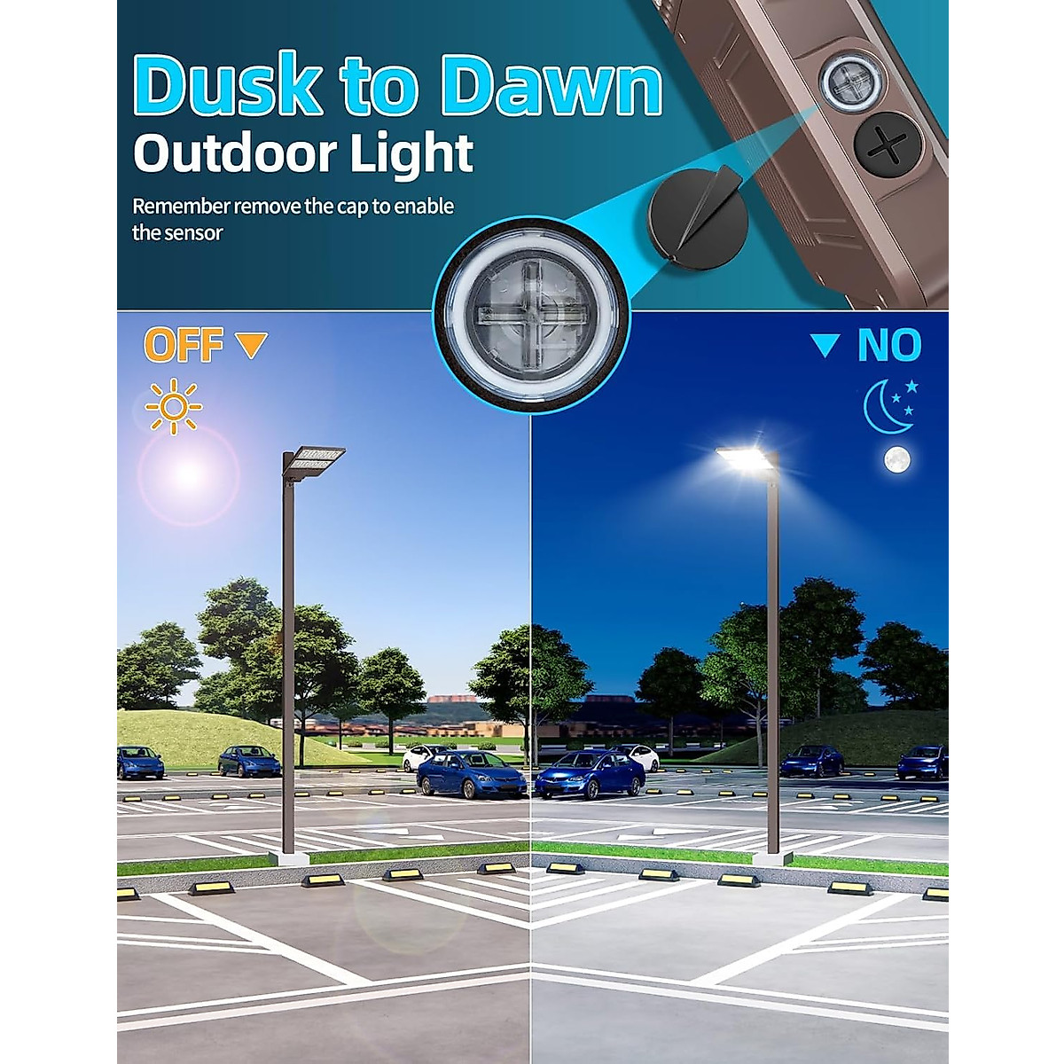 LED Parking Lot Light 320W 250W 200W Adjustable, LED Shoebox Light 5700K 5000K 4500K Arm&Slip Fit Mount, UL DLC Listed Outdoor Pole Light with Photocell, IP65 Commercial Street Area Flood Lighting