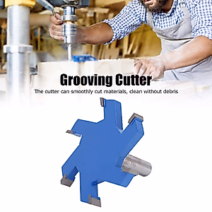 CNC Spoilboard Surfacing Router Bit, 6 Wings 1/2" Shank CNC Router Slotting Bits for Mortise Joint, Finger Joint, Acoustic Panels - 85mm Cutting Dia