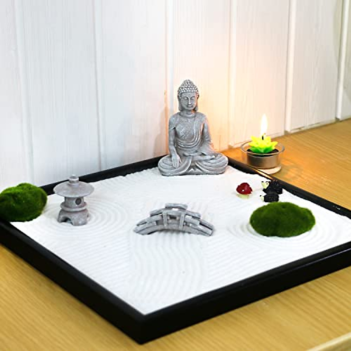 Meditation Buddha Zen Garden Accessories - Miniature Buddha Garden Decoration DIY Tabletop Rock Sand Garden Ornaments Micro Landscape Fairy Garden Terrarium Decor Zen Gifts Indoor Outdoor Decor