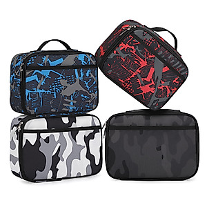 rickyh style Lunch Box with Padded Liner, Spacious Insulated Lunch Bag Durable Thermal Lunch Cooler Pack with Strap for Men Women Boys Girls Adults School Sports Beach Picnic Work Camp,2 Pocket