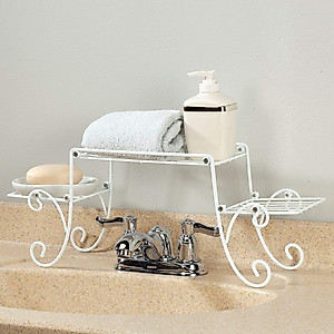 Fox Valley Traders White Wire Scroll Over The Sink Space Saver