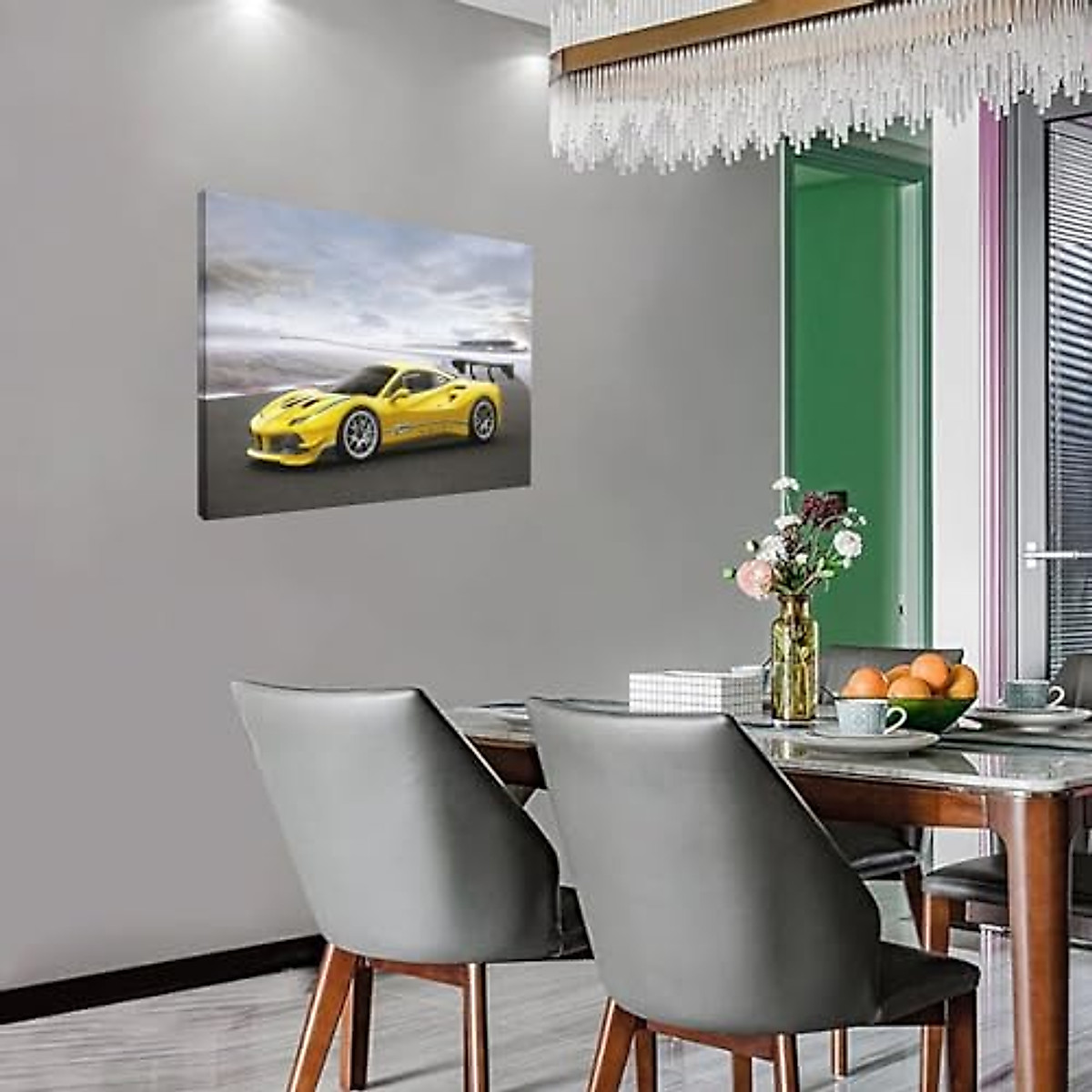 Car Poster Ferrari F40 Supercar Posters Racing Car Canvas Wall Art For Boy's Bedroom SuperCar Wall Decor Frame-style 30x20inch(75x50cm)