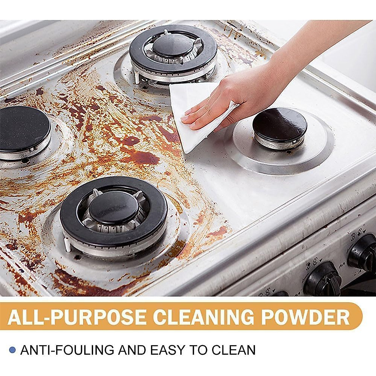 Powerful Kitchen All-Purpose Powder Cleaner,Household Multifunctional Strong Cleaning Agent,Kitchen Foam Cleaner,Stubborn Stains Cleaner,Foam Rust Remover Kitchen All-Purpose Cleaning Powder (1Pcs)
