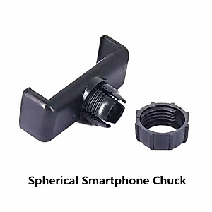 VizGiz 2 Pack Ring Light Phone Holder Replacement Clamp 17mm Rotate Ball Hole Clip Base for Hose Gooseneck Support Stand Live Broadcast Tripod Monopod Mount Attachment Cradle Black