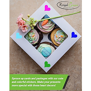 Royal Green 19MM (3/4") Hearts Sticker Envelope Seals Love Decorative Crafting and Scrapbooking Labels in Blue - 200 Pack