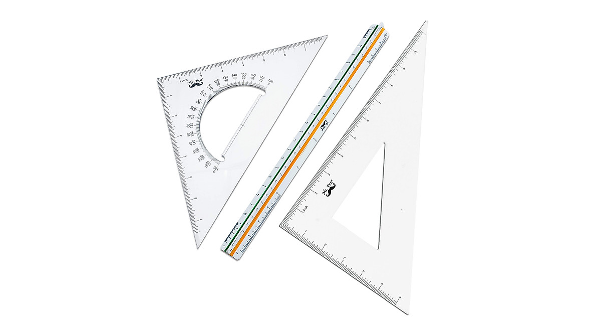 Mr. Pen Architectural Triangular Ruler Set - Precise Drafting Tools