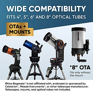 bagmate H8 Telescope Case Compatible with Celestron Optical Tubes | Hard Case with Soft Padding for Maximum Protection of 4”, 5”, 6”, and 8” Optical Tubes | Includes a Built-in Accessory Bag