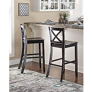 Linon Home Dcor Finished X-Back 30", Black Bar Stool, 16"W x 17.91"D x 42.91"H,
