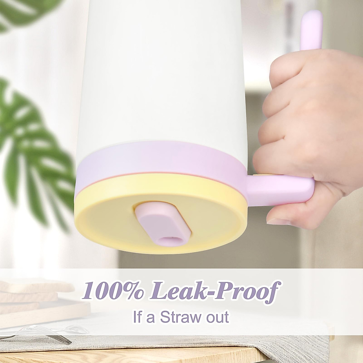 PHILORN 40 oz Tumbler with Handle & Lid, Spill Proof Large Tumbler Cup with Straw - Stainless Steel Vacuum Insulated Travel Water Mug Leak Resistant for Cold Tea or Coffee - Gifts for Women Men