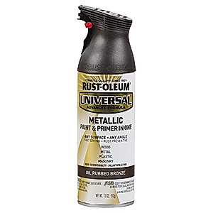 Rust-Oleum 249131 11 oz Universal All Surface Spray Paint, Oil Rubbed Bronze Metallic & 285093 Stops Rust Spray Paint, 12 Oz, Matte Clear