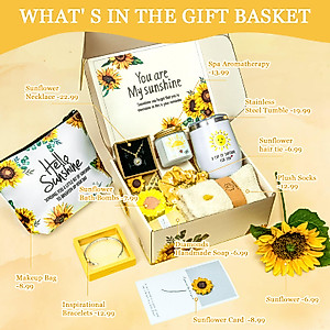 Sunflower Gifts for Women,Birthday Gifts for Women,Sending Sunshine Gift,Thank You Gifts,Care Package,Thinking of You Gifts for Women Mom Grandma Sister Best Friend,Graduation Gifts for Her