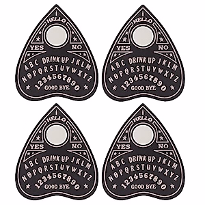 Darware Planchette Ouija Board Coasters (4-Pack); Silicone Beverage Drink Coasters Horror-Themed