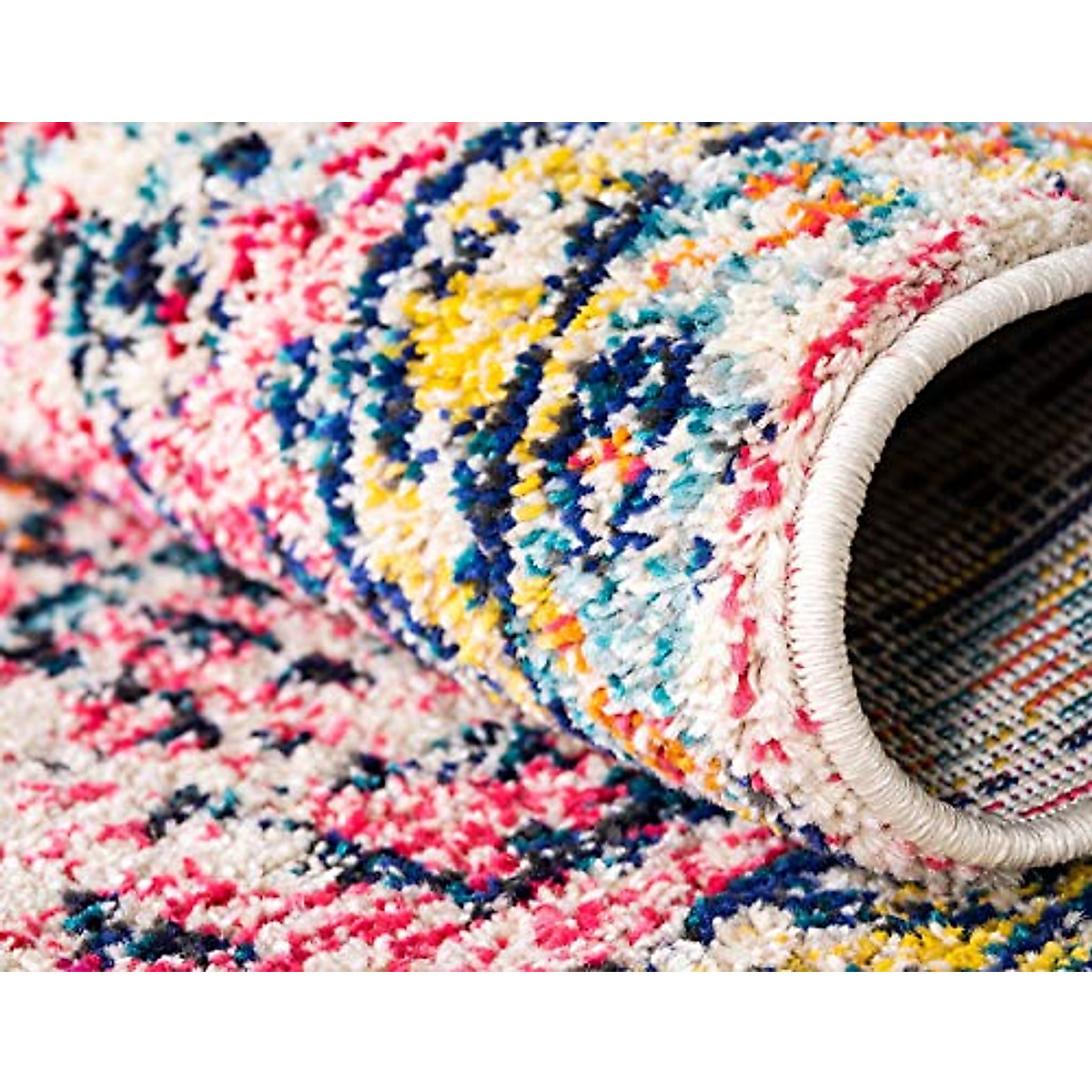 Unique Loom Monterey Collection Vintage Bohemian Inspired with Distressed Tribal Design Area Rug (5' 0 x 8' 0 Rectangular, Pink/ Yellow)