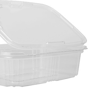 Karat 24oz PET Tamper Resistant Hinged Deli Container with Lid - 200 ct
