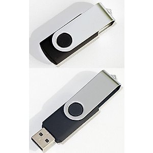 Premium Metal/Black Swivel USB Flash Memory Drive 32GB