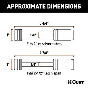 CURT 23527 Trailer Lock Set for 2-Inch Receiver, 2-1/2-Inch Coupler Latch Span