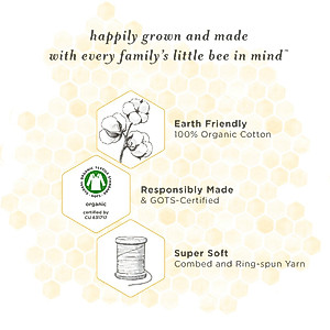 Burt's Bees Baby - Set of 2 Bee Essentials 1 Ply Blankets, 100% Organic Cotton (1 Solid + 1 Honeybee Print, Blossom) , 29x29 Inch (Pack of 2)