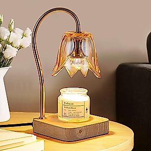 Candle Warmer Lamp with Timer, Dimmable Candle Lamp Warmer with 2 Wax Warmer Bulbs, Candle Warming Lamp for Jar Candles & Wax Melt, Cozy Candle Warmer Light for Home Decor, Birthday Gifts for Women.