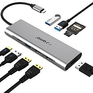 Docking Station, USB C Hub, MacBook USB C Docking Station with Dual 4K HDMI, DisplayPort, 95W PD, 3 USB 3.0 Ports and SD/TF Card Reader for MacBook Pro Air and Type-C Laptops with Thunderbolt 3 or 4