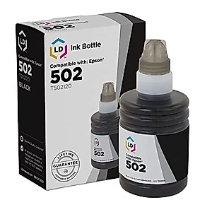 LD Products Compatible Ink Bottle Replacement for Epson 502 T502120-S (Black) Compatible with Epson ET Series, Epson Expression and Epson Workforce