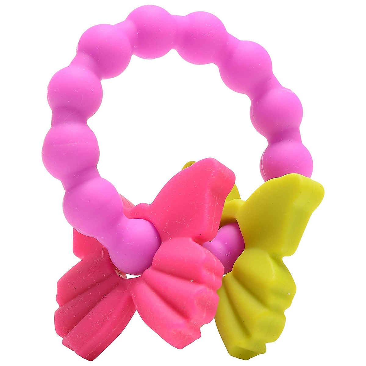 Chewbeads Central Park Teether - 100% Silicone Teething Ring for Infants, Babies & Toddlers - Textured Baby Silicone Teether - Ages 6 Months+ - Butterfly