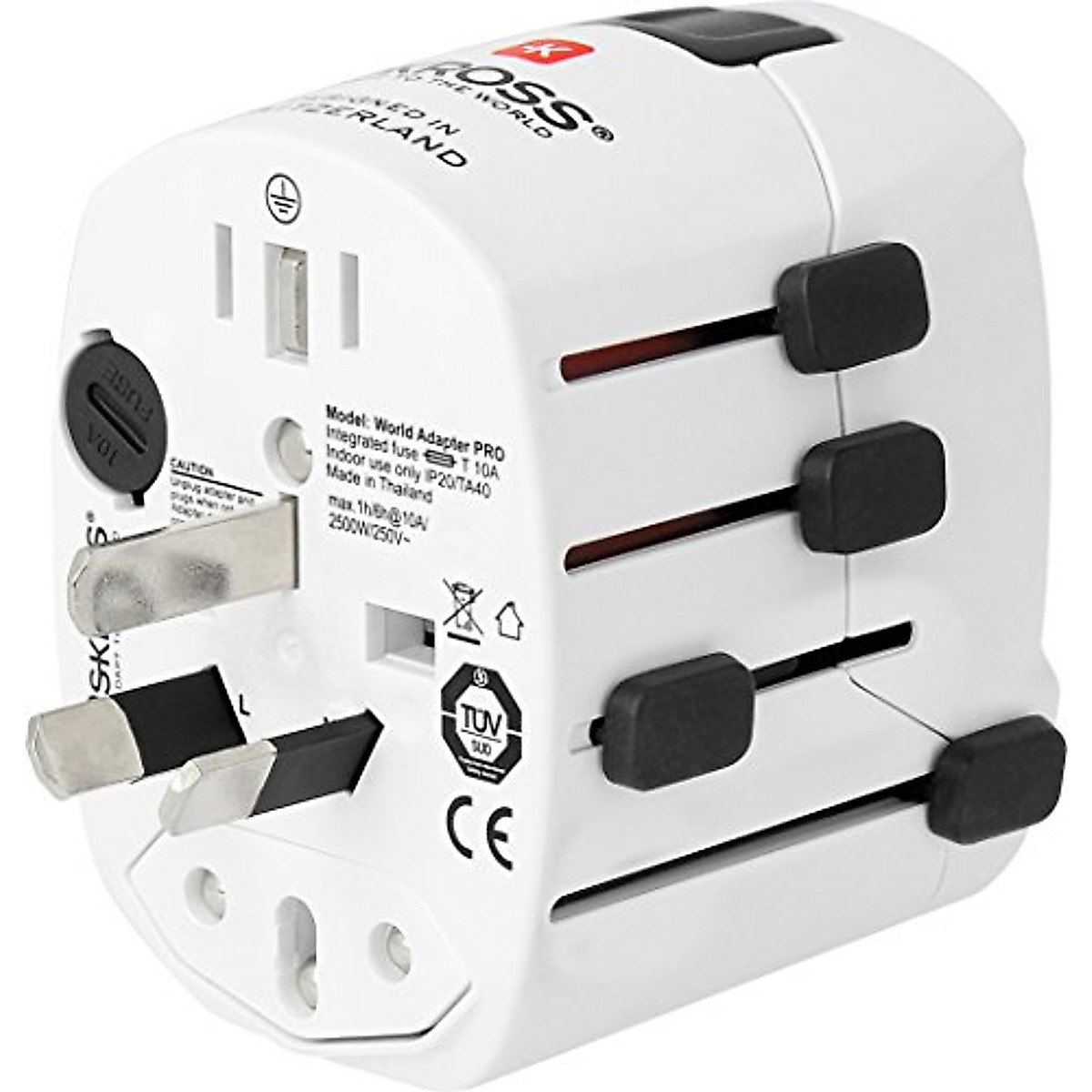 Skross Pro-World & USB Travel Adaptor, White
