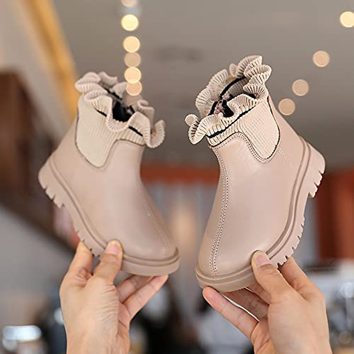 Girls Shoes Solid Color Short Boots Shoes Fashion Non Slip Breathable Nude Women Boots Toddler on Boots (Pink, 9-9.5 Years Big Kids)