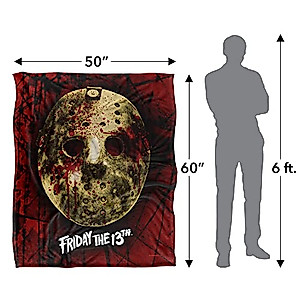 Friday The 13th Blanket, 50"x60", Bloody Mask, Silky Touch Super Soft Throw Blanket