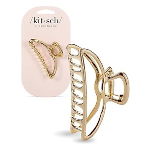 Kitsch Gold Metal Claw Clips - Large Claw Clips for Thick Hair, Gold Hair Clips for Girls, Metal Hair Clips for Women, Gold Claw Clips for Thin Hair, Metal Hair Claw Clips for Women & Cute Hair Clips
