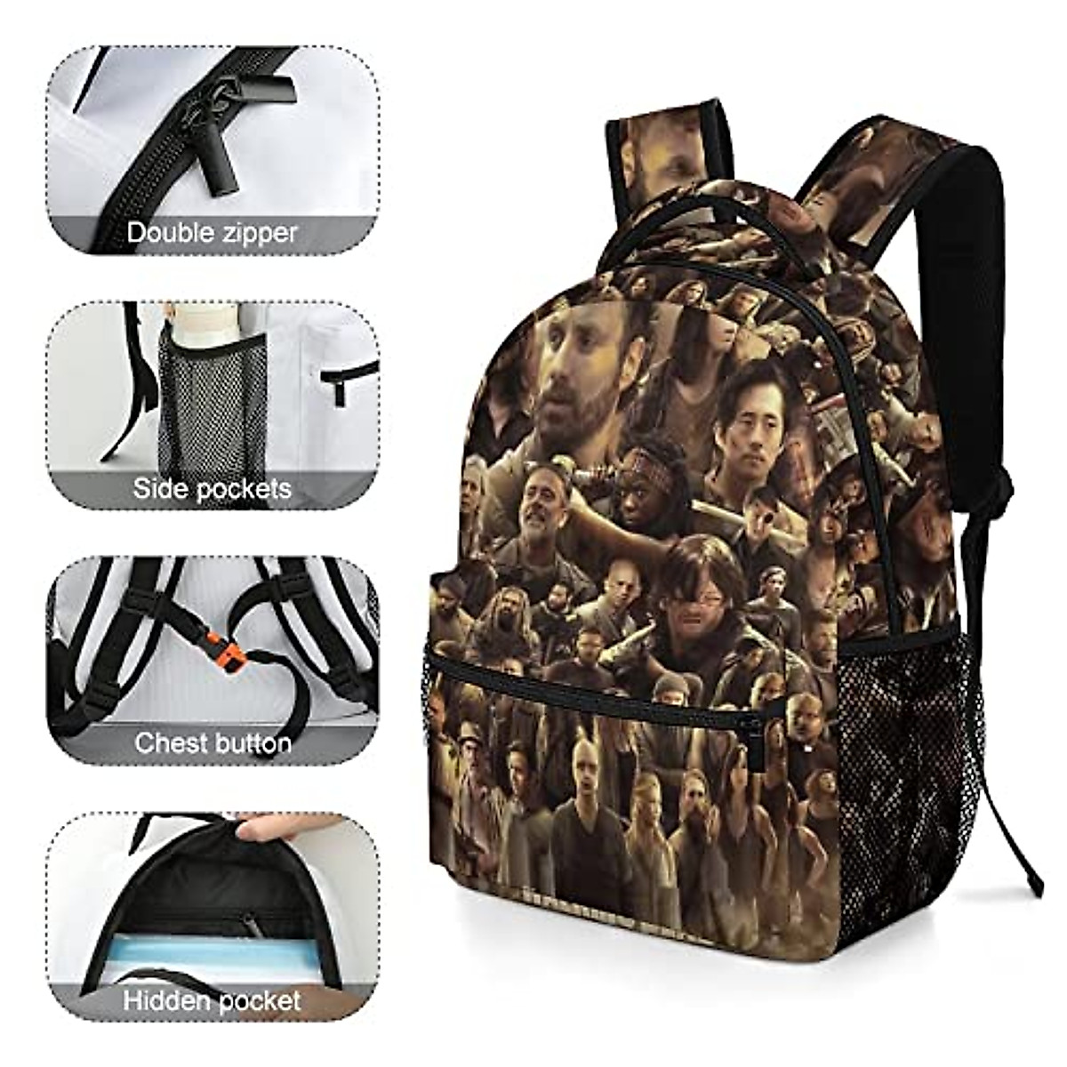 Women Backpack The Apocalyptic Walking Horror Drama Dead Bag Extra Large Daypack Creative sports Bag Classical Basic Travel Backpack
