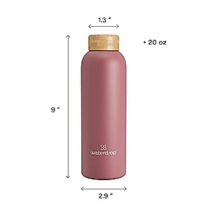 waterdrop – 20 oz Starter Set – Stainless Steel Water Bottle With Vitamin Hydration Flavoring Cubes - Midtone Pink