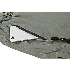 TBMPOY Men's Outdoor Lightweight Windproof Belted Quick-Dry Hiking Pants Thin Sage Green L