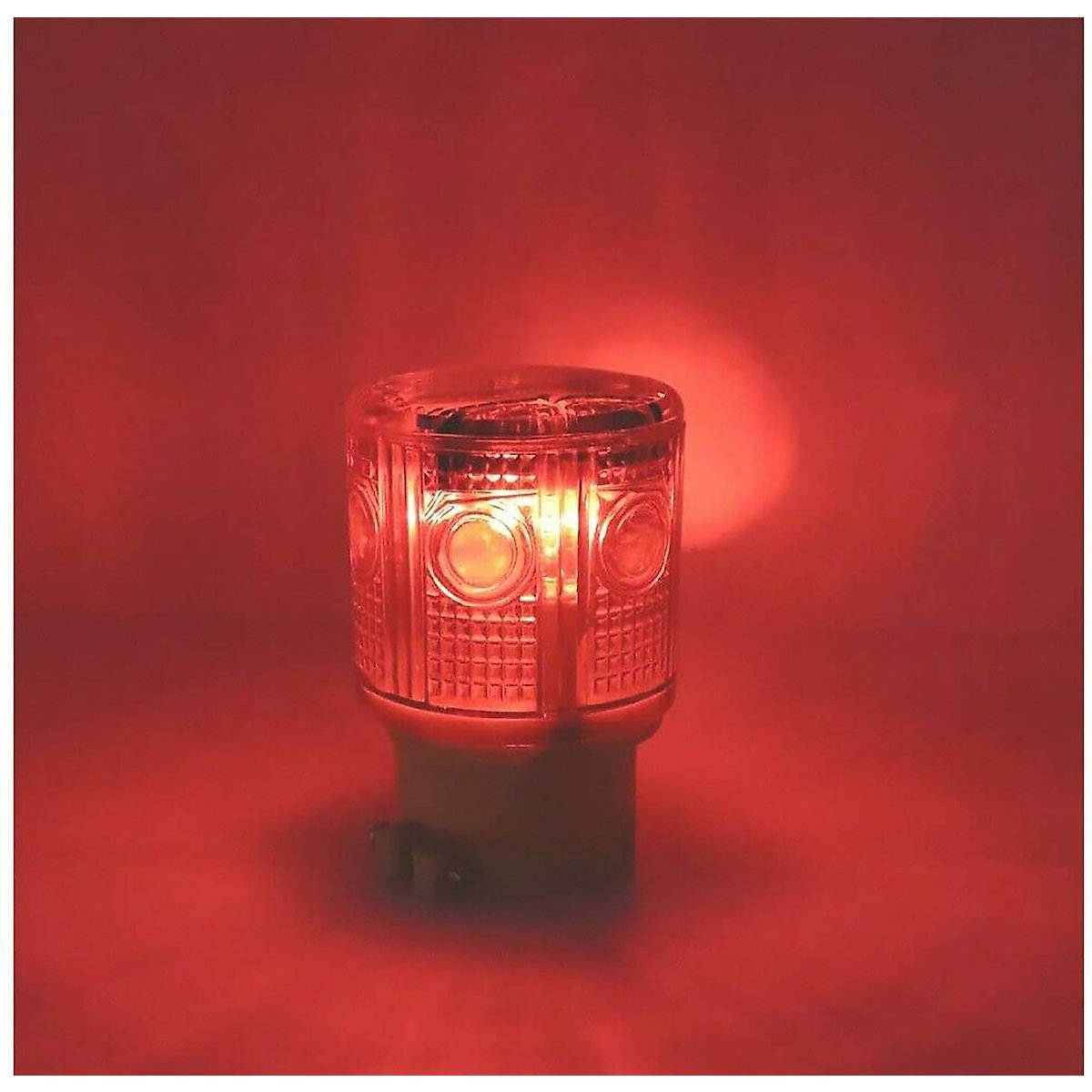 Solar Strobe Warning Light, with Strong Magnetic Base High Bright LED Flashing 360° Wireless Control Automatically Turn On Waterproof IP65 for Construction, Traffic, Factory, Safety Sign (Red)