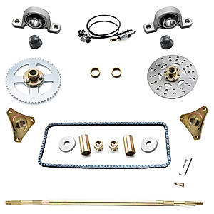 MOFANS 740MM 29.1" Go Kart Rear Axle Assembly Complete Wheel Hub Kit Fit for Go Kart Quad ATV Drift Trikes