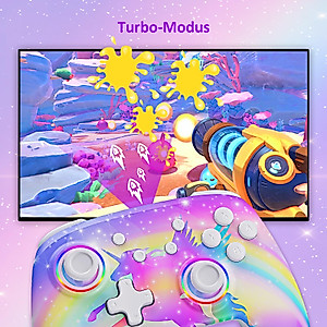 NexiGo Controller (No Deadzone) for Switch/Switch Lite/OLED, Bluetooth Wireless Controllers for Nintendo Switch with Vibration, Motion, Turbo and LED Light, Gift for Gamer Girls Boys (Violet Unicorn)