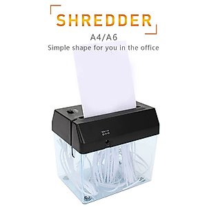 USB Paper , A6 Micro Cut Paper with Letter Opener Function Portable Mini Paper for Paper, Invoices, Receipts, PP Plastic, USB or Battery Powered