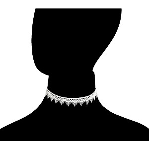 TISDA 10pcs Fashion Elegant White Lace Choker Necklace for Women Simple Fashion Jewelry (10pcs)