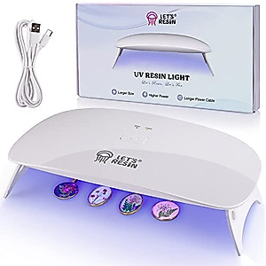 LET'S RESIN UV Light for Resin, Large Size Portable UV Resin Light, Faster Curing&143g Light Weight UV Lamp, Resin Supplies for UV Resin, Jewelry Making, Craft Decor