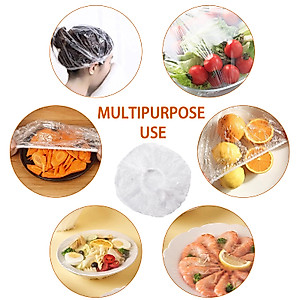 200PCS Plastic Bowl Covers Elastic Reusable Bowl Covers for Food Storage, Stretch Covers for Bowls, Fresh Keeping Bags Stretch Lids Kitchen Wrap Seal Bags for Cover Food