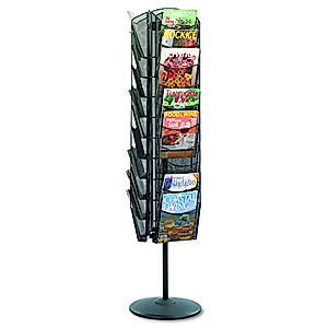 Safco Products Onyx Mesh Rotating Magazine Stand, 5577BL, Black Powder Coat Finish & Onyx 10 Pocket Magazine Rack 5579BL, Black Powder Coat Finish, Durable Commercial-Steel Construction