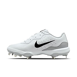 Nike Alpha Huarache Varsity 4 Low Metal Baseball Cleats White | Gray Size 9 Medium