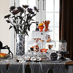 TOYMYTOY 2PCS Halloween Creepy Cloth Party Decor,Drape Doorways Entryways Windows Cover Gauze 6.6ft x 177"(Black and Grey)