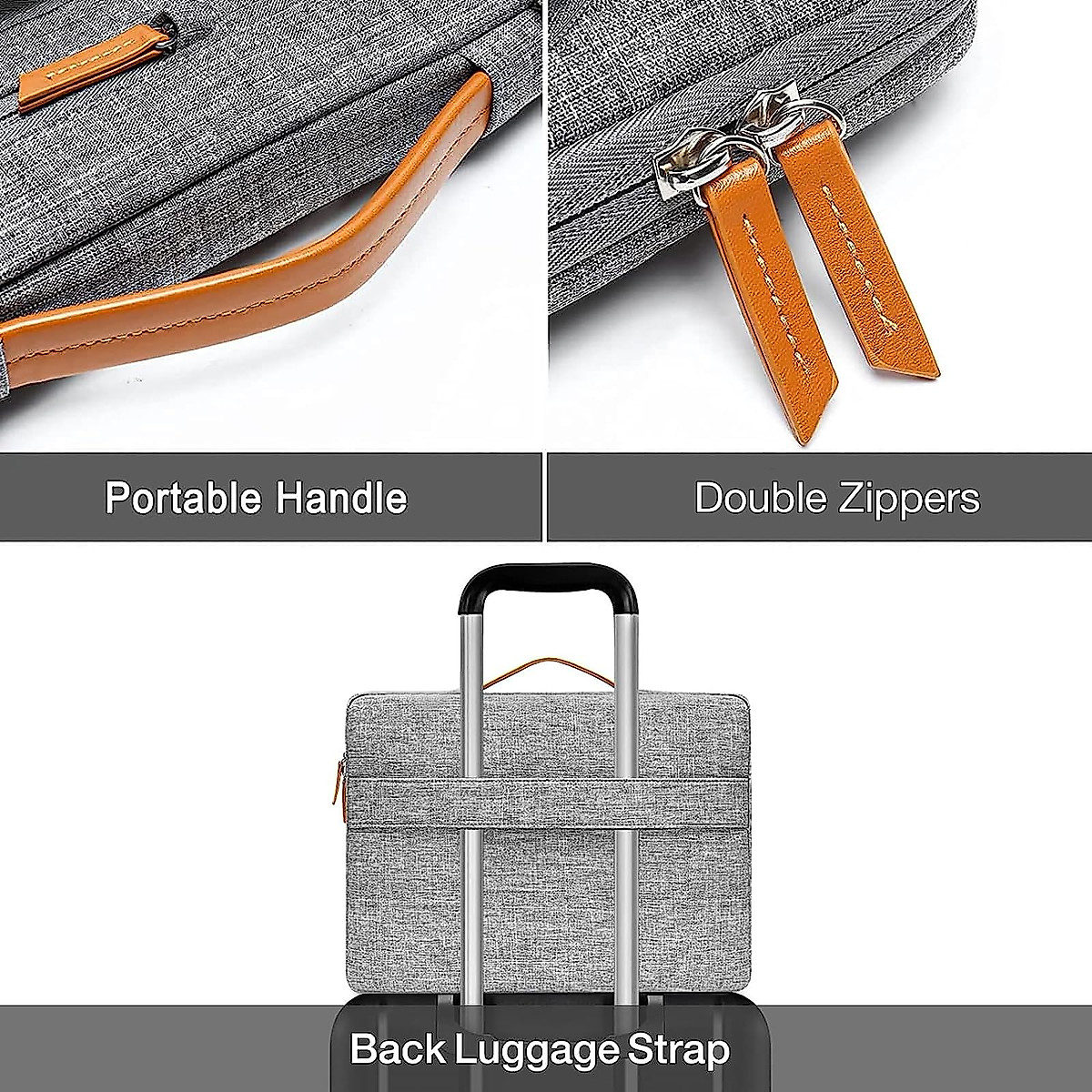 MOSISO 360 Protective Laptop Case 13.3 inch, 13-14 inch Laptop Sleeve Compatible with MacBook Air/Pro 13 / Pro 14, HP Dell Acer ASUS, Side Open Carrying Case with 4 Zipper Pockets&Handle, Gray