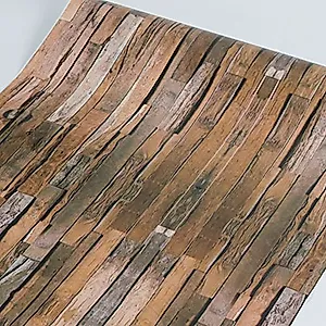 Yifely Self-Adhesive Shelf Liner Removable Tabletop Protect Paper for Covering Rent House Shelving Drawers, Rustic Wood Grain, 17.7 Inch by 9.8 Feet