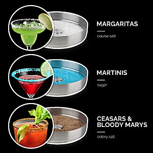 Final Touch Stainless Steel 2 Tier Cocktail Rimmer with 2 Lids (FTA7062)